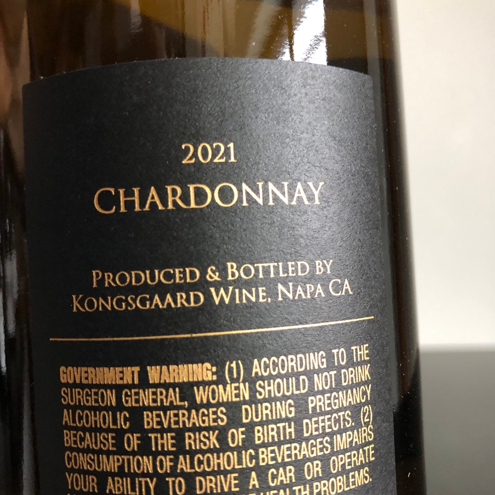 2021 Kongsgaard Chardonnay Napa Valley Usa Leon And Son Wine And Spirits