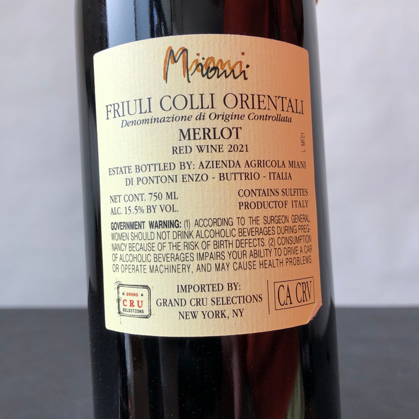 2021 Miani 'Filip' Colli Orientali del Friuli Merlot, Friuli-Venezia G ...